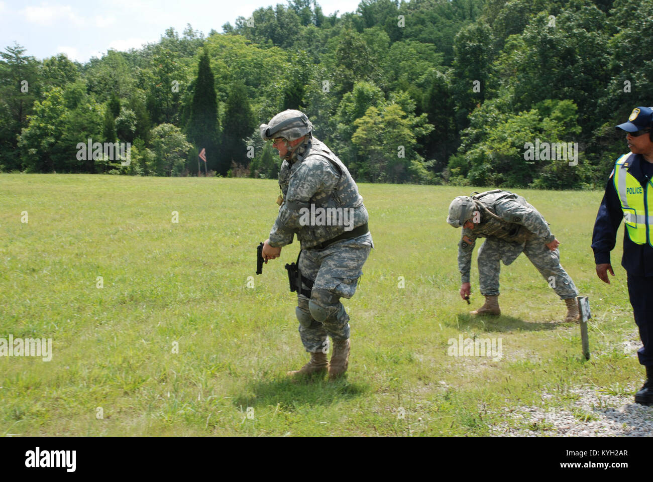 US military army National Guard small arms pistol training Stock Photo ...