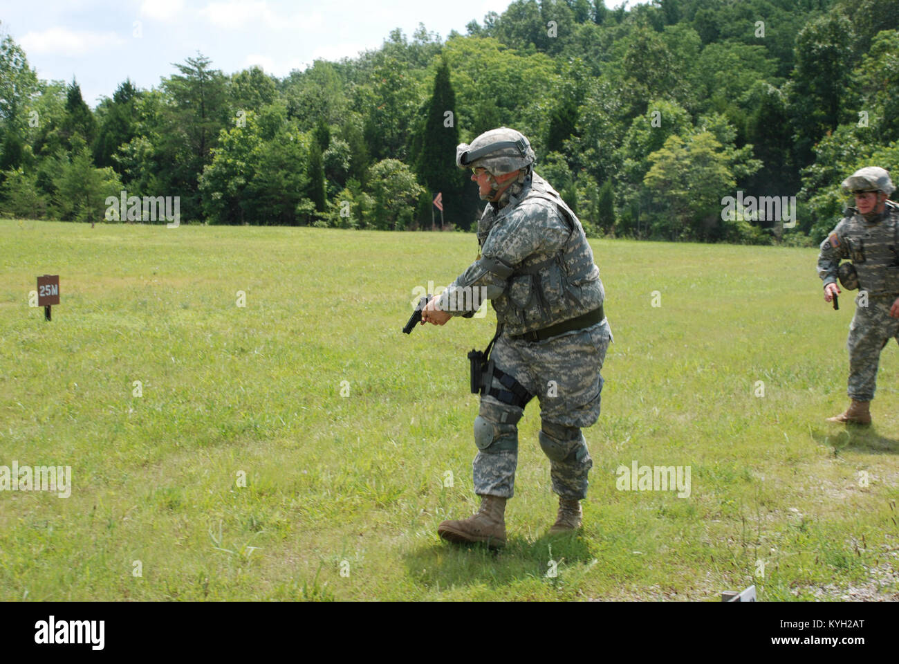US military army National Guard small arms pistol training Stock Photo ...