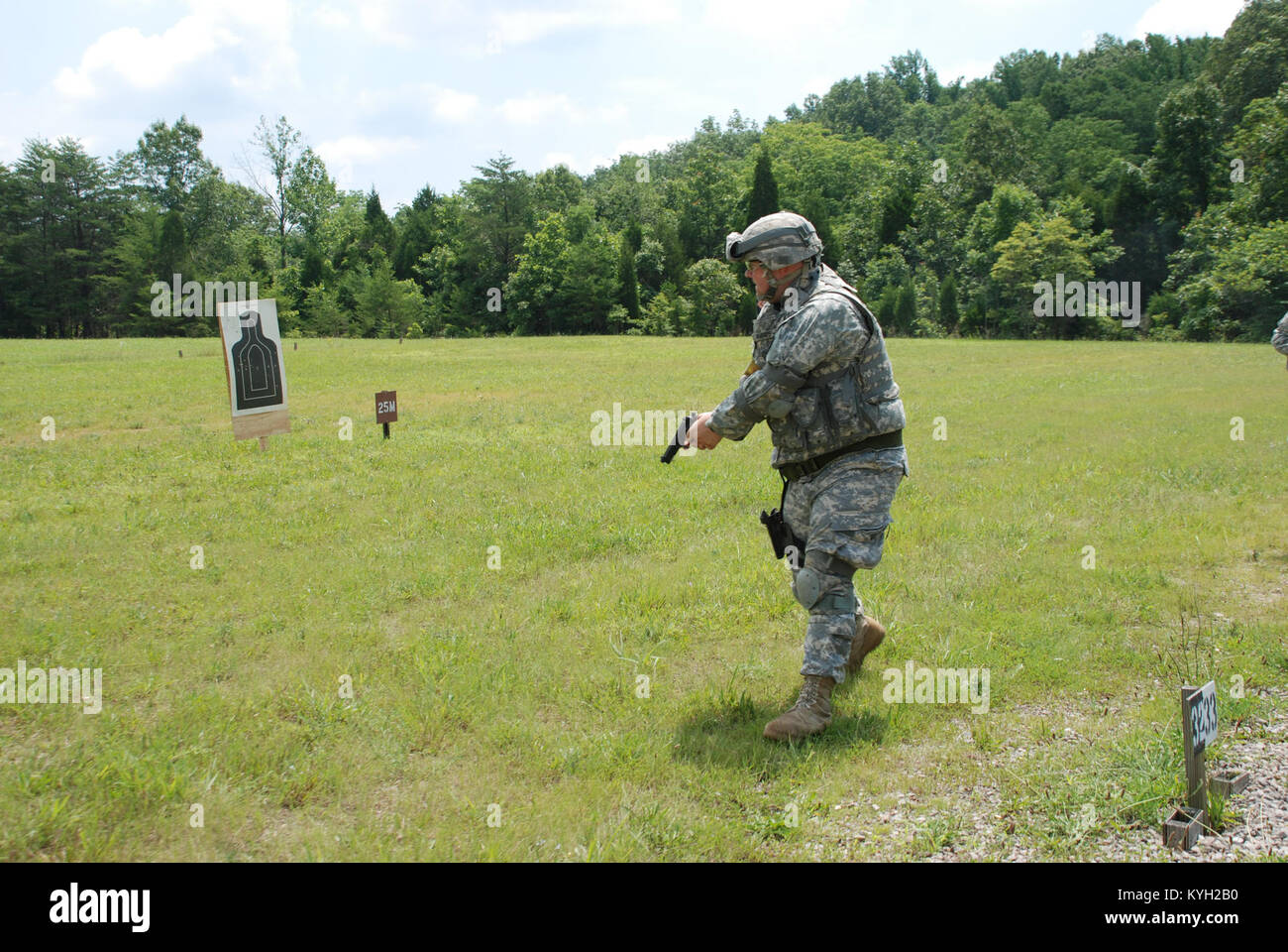 US military army National Guard small arms pistol training Stock Photo ...