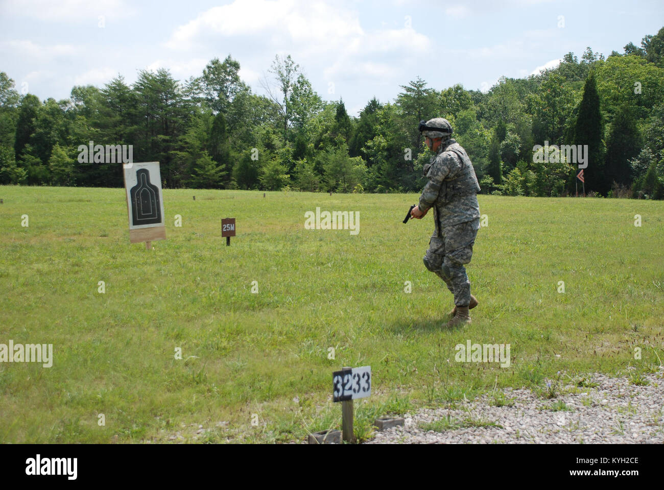 US military army National Guard small arms pistol training Stock Photo ...