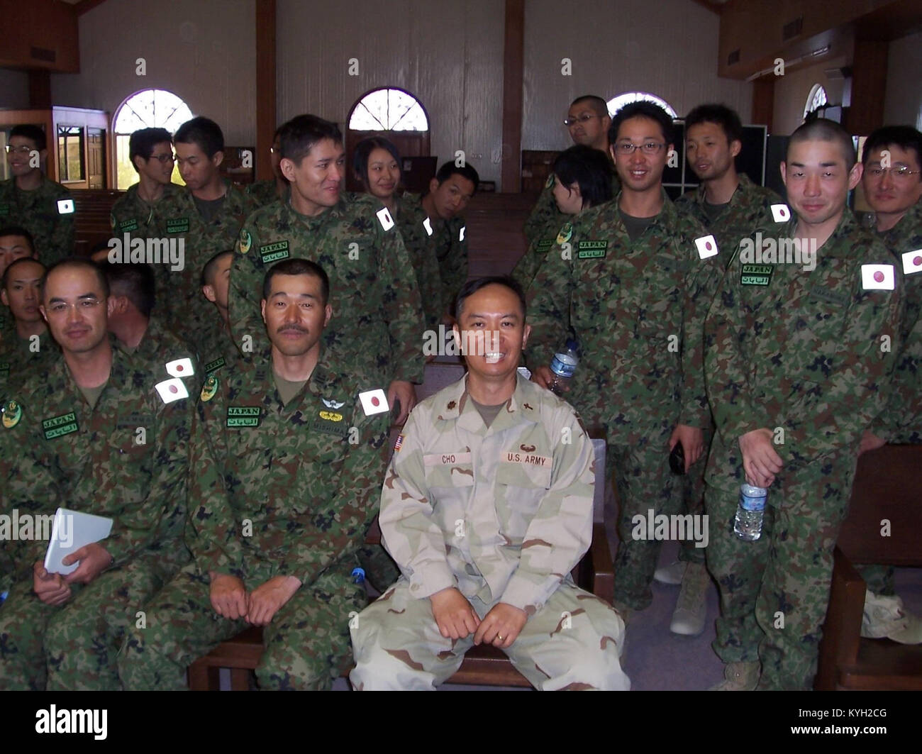 Chaplain MAJ. Cho in chapel with Japan Ground Self Defense Force, Iraqi ...