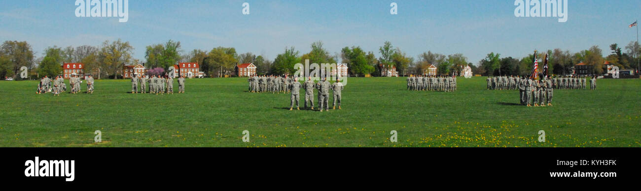 Soldiers of the Warrior Transition Battalion stand at parade rest ...