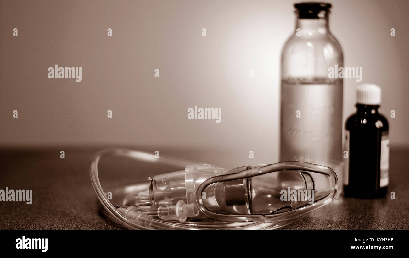 Medical nebulizer for the treatment of bronchitis. Camera agains Stock ...