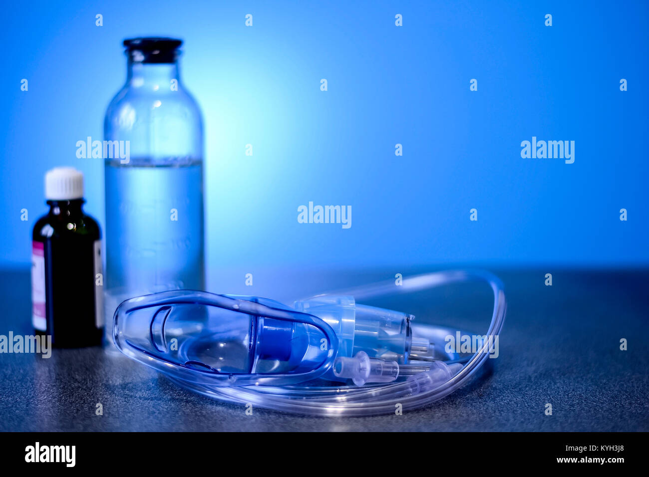 Medical nebulizer for the treatment of bronchitis. Camera agains Stock ...