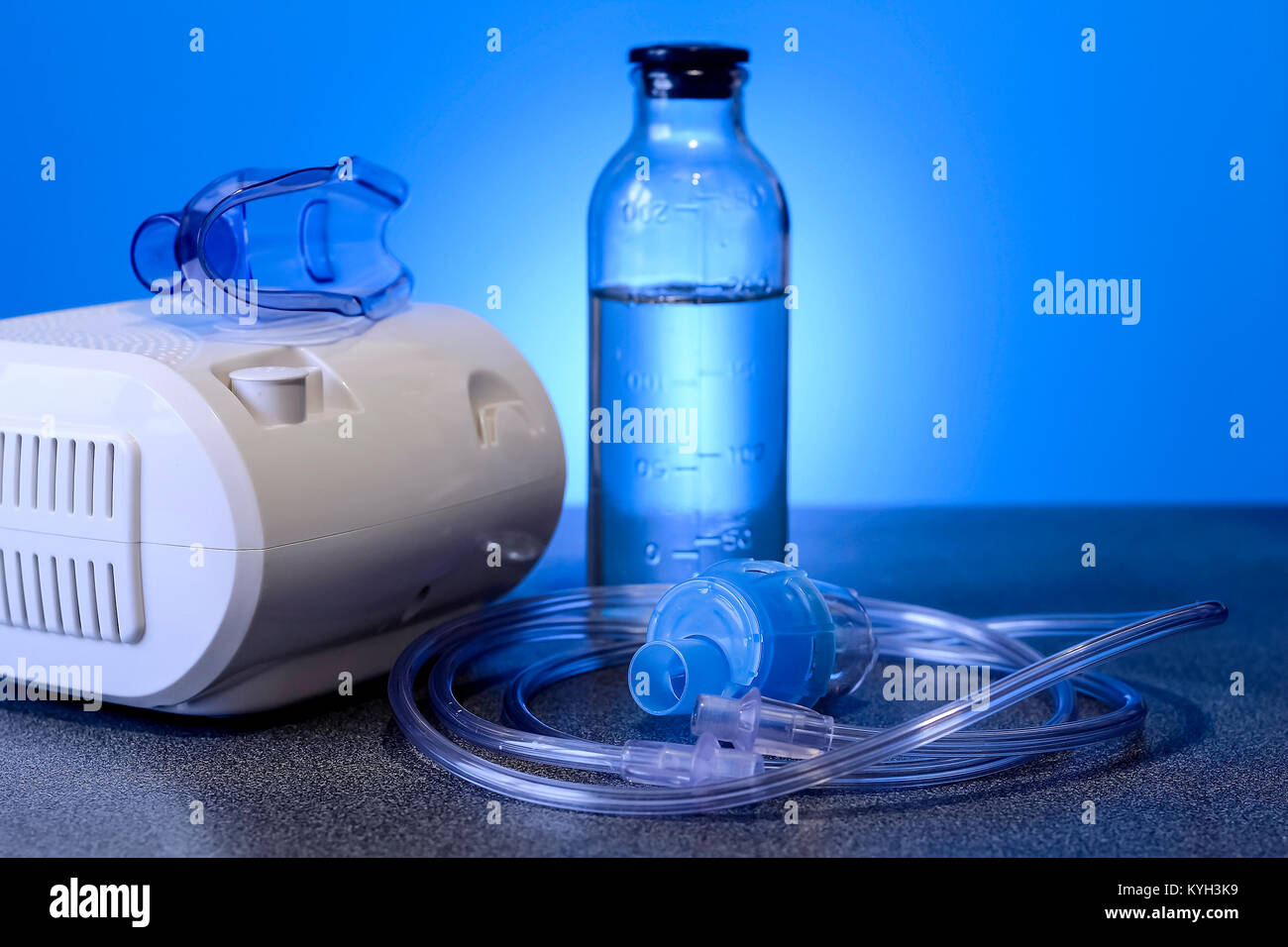 Medical nebulizer for the treatment of bronchitis. Camera agains Stock ...