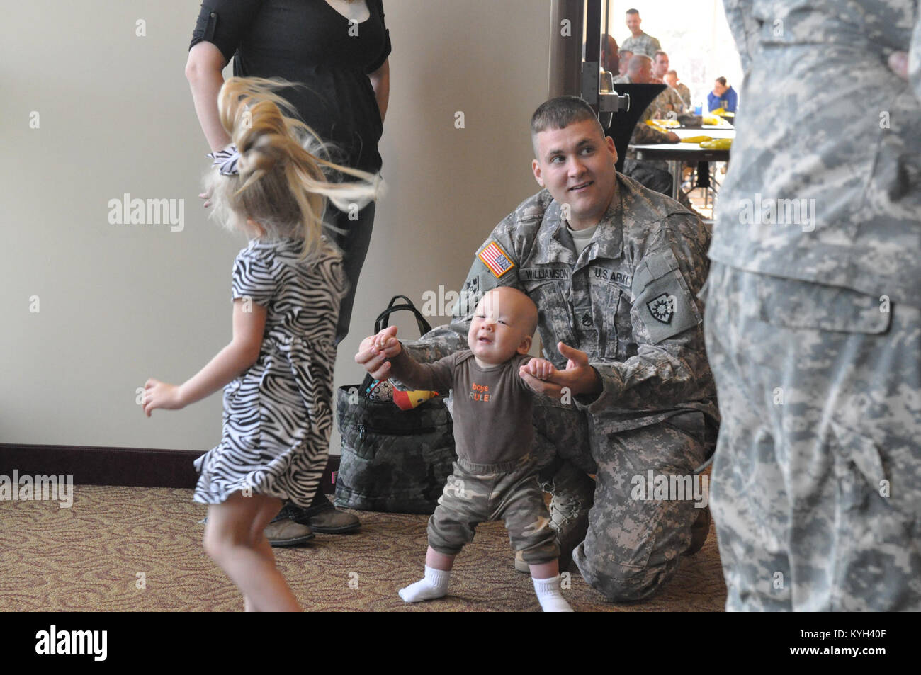 7month old Jaxton Williamson son of SSGT Anthony Williamson practicing ...