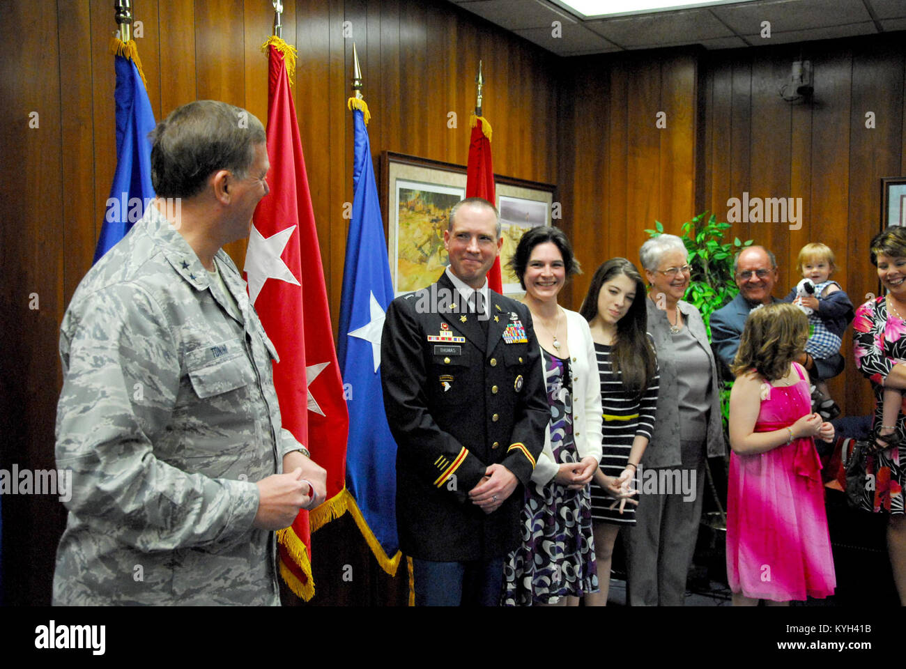 US military personnel with families Stock Photo - Alamy