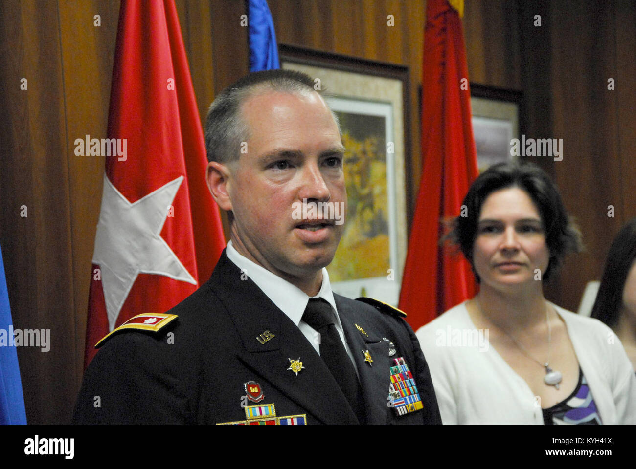 US military personnel with families Stock Photo - Alamy