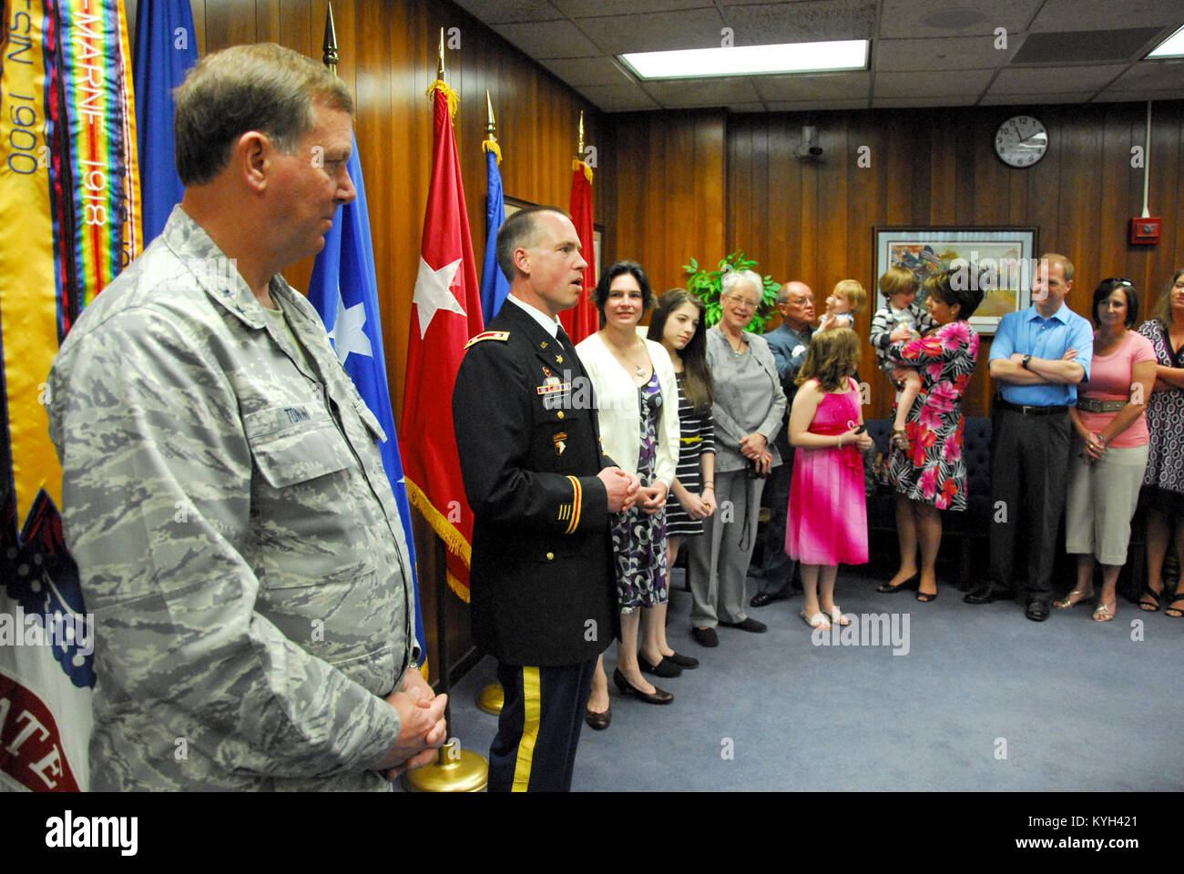 US military personnel with families Stock Photo - Alamy