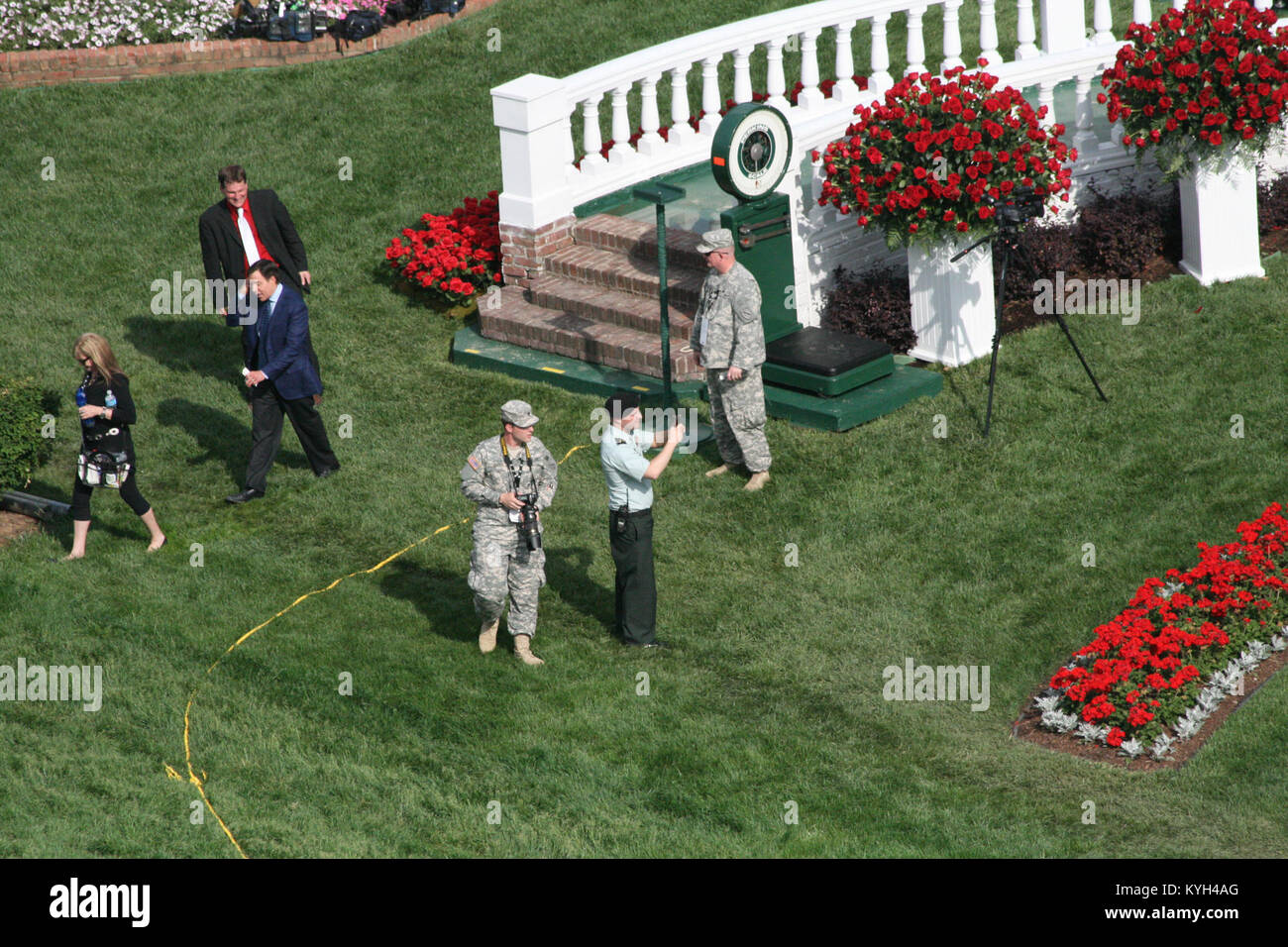 SPC Will Bolton and SSG Aaron Hiler are surveying the area around the ...