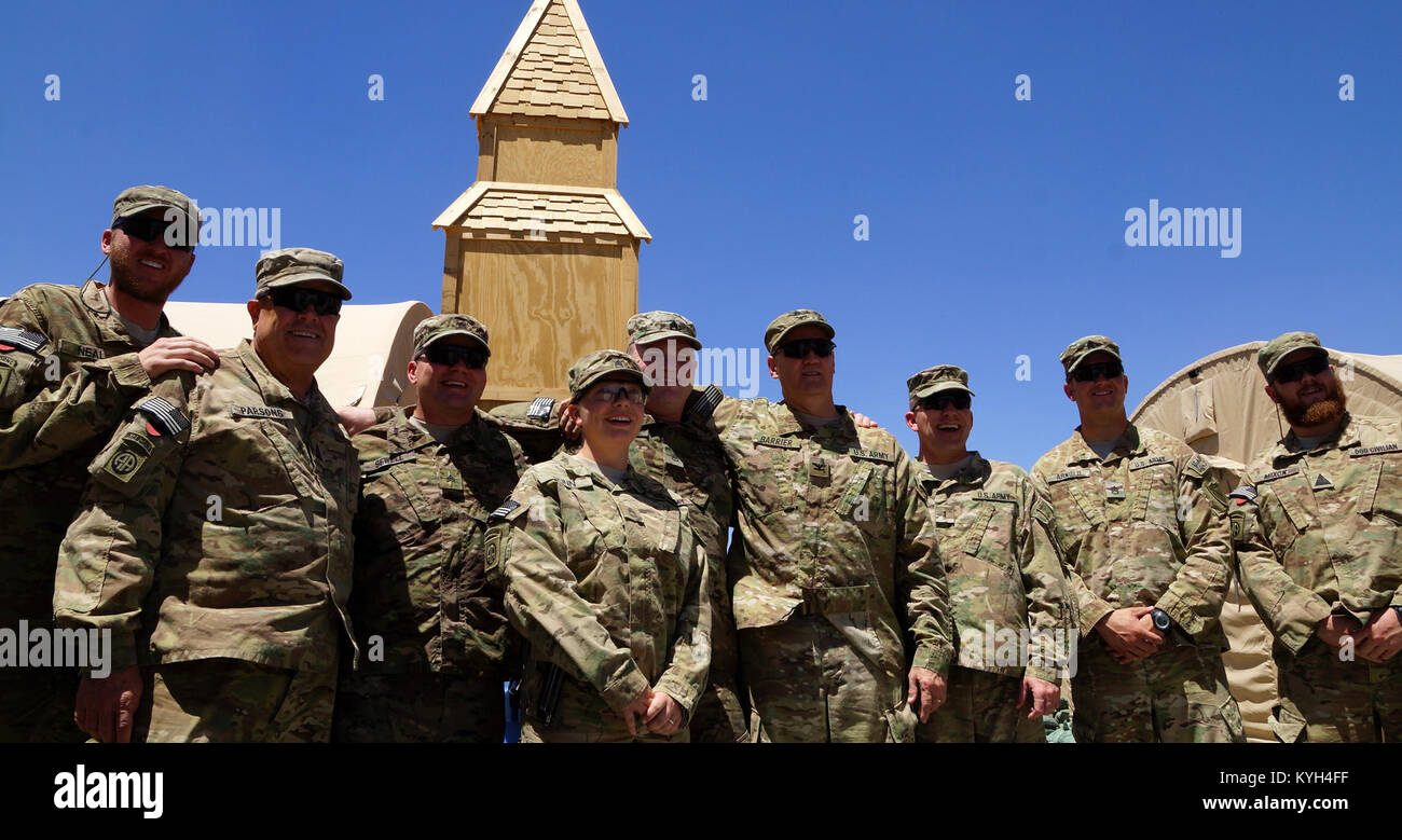 A few of the churchgoers from the Kentucky National Guard’s ...