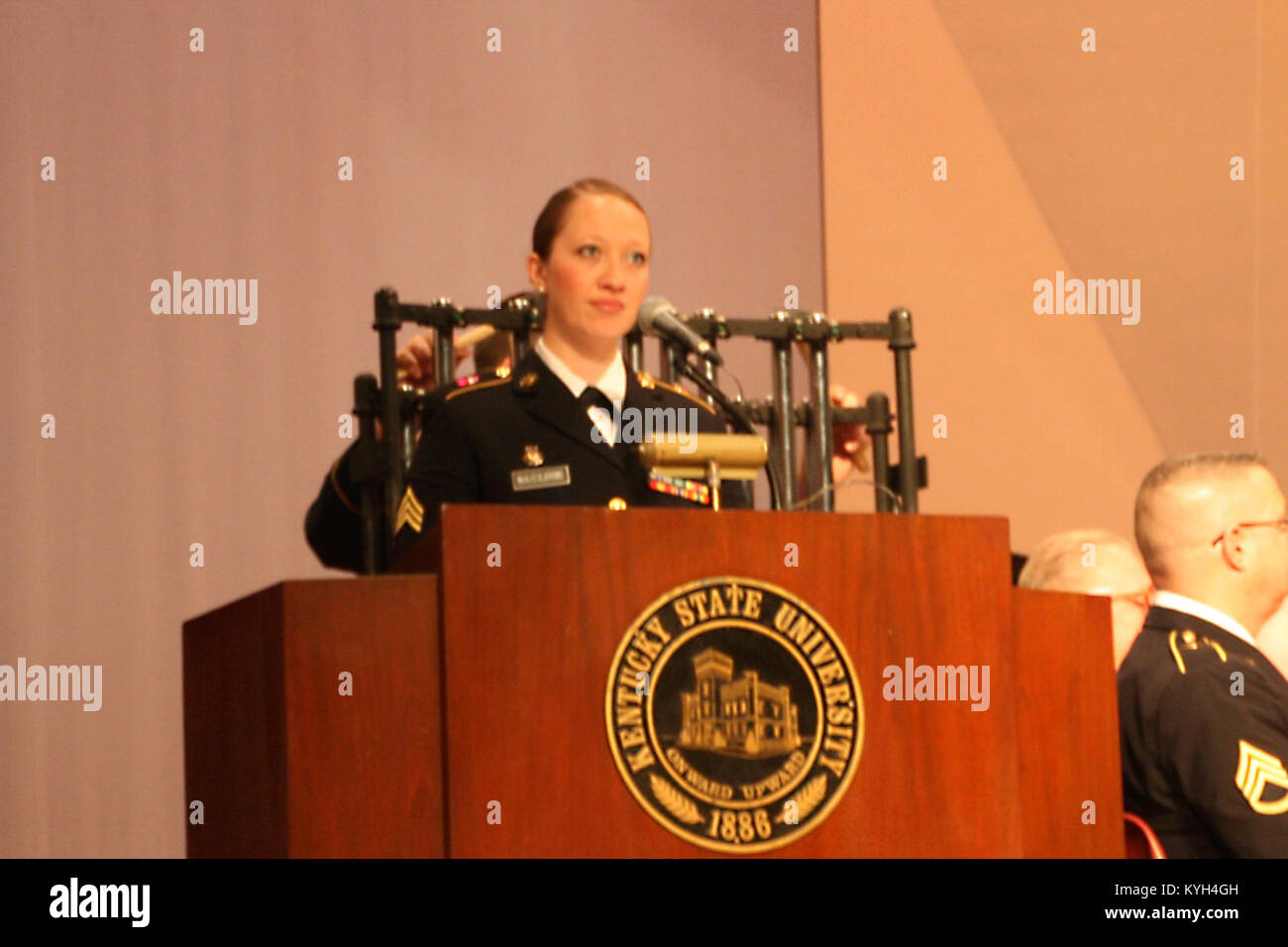 Sgt. Emily McAleesejergins narrates during "No Finer Calling." (Story ...