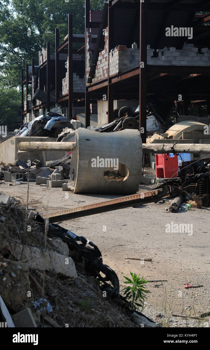 Reconstructed disaster areas were built to prepare search and rescue ...