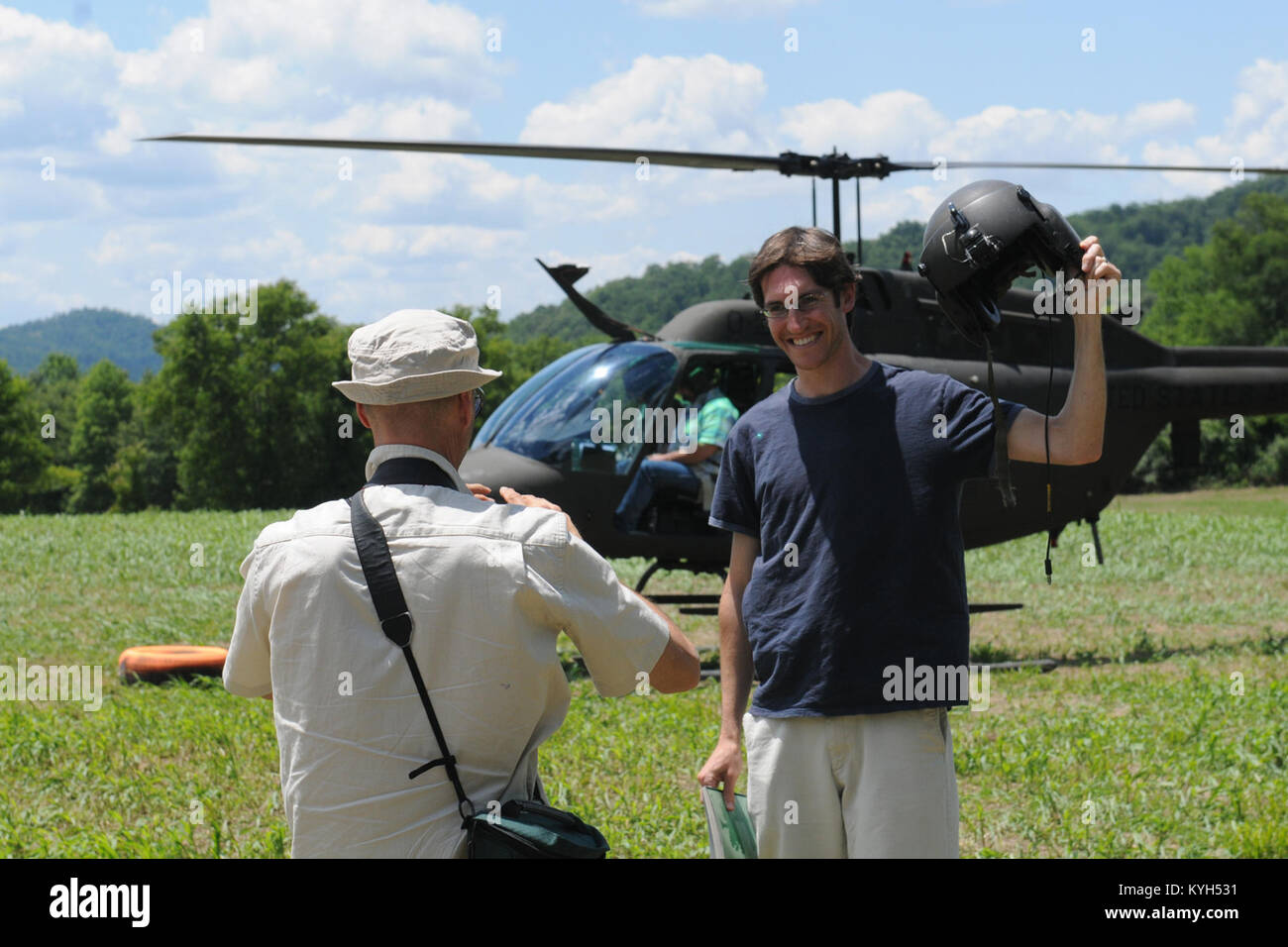 Matthew Hirsch of Photon Magazine poses for a photo after a flight in a ...