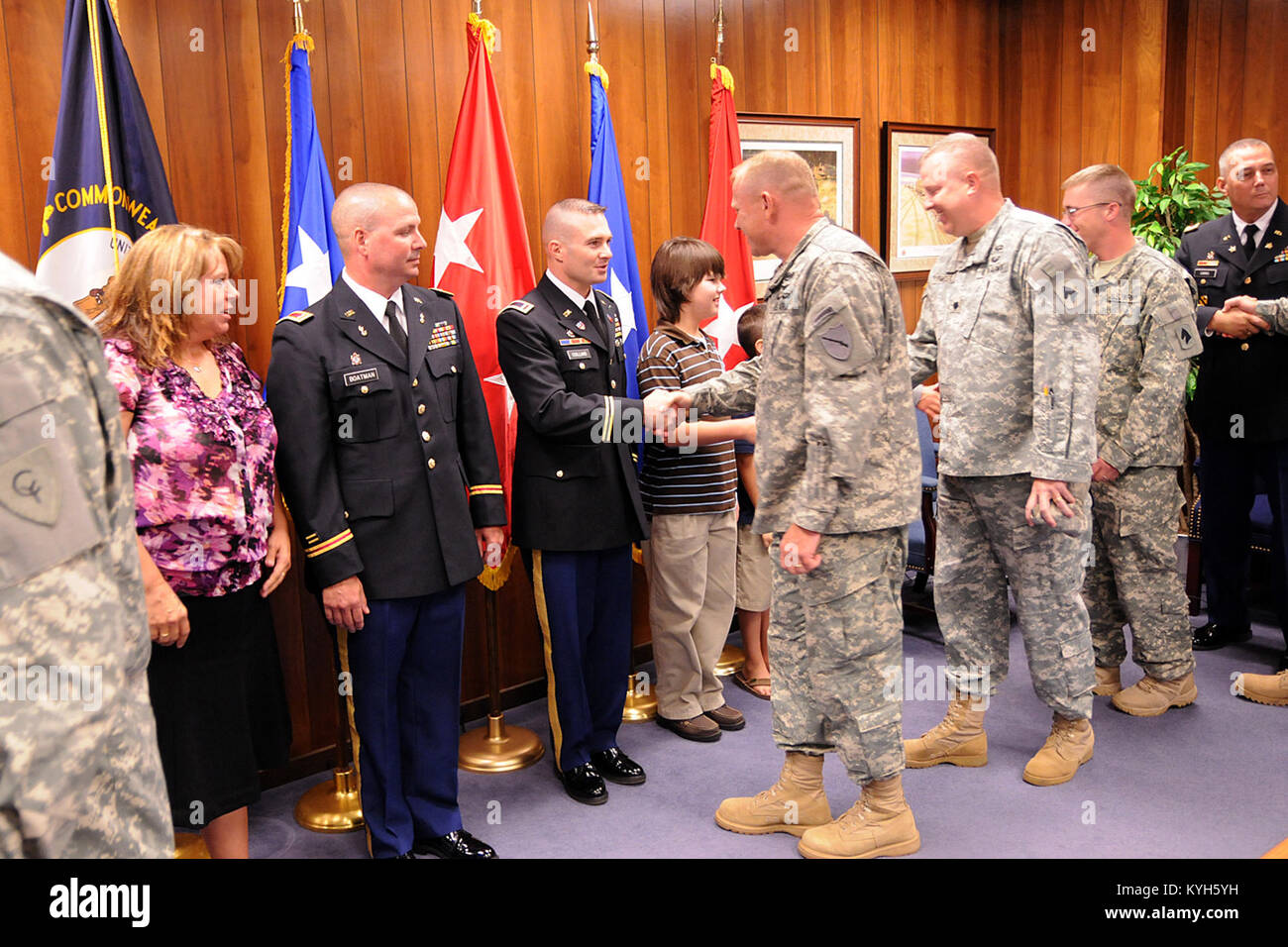 Kentucky National Guardsmen congratulate Timothy Collins and Robert ...