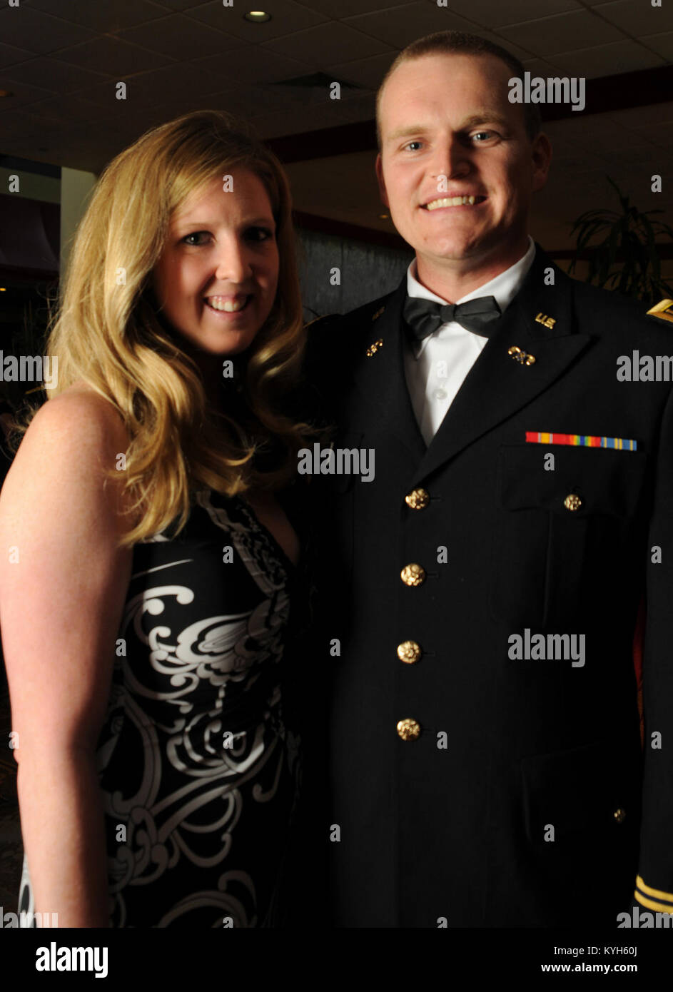 Newly commissioned 2nd Lt. Christopher Cook, along with his date, enjoy ...