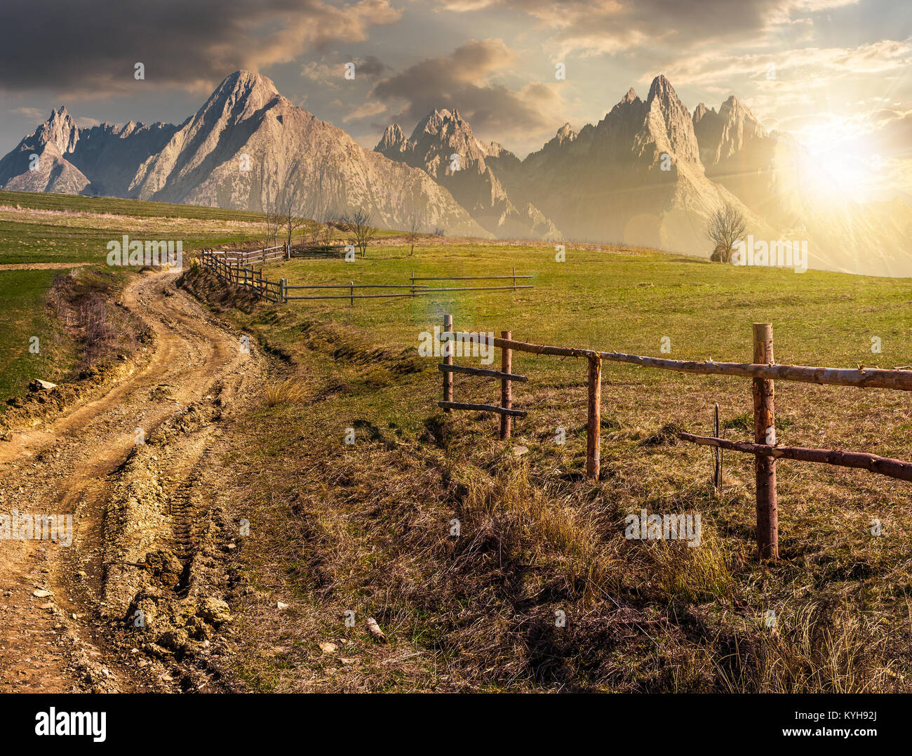 Fence road hi-res stock photography and images - Alamy