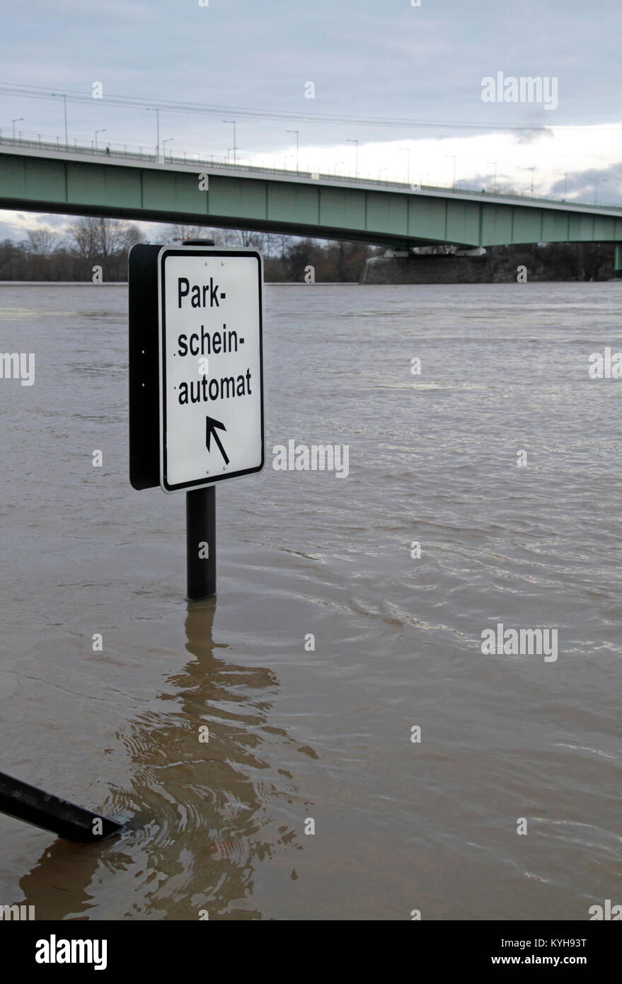Flooded pedestrian walkway in Cologne, Germany, in 2018 Stock Photo - Alamy
