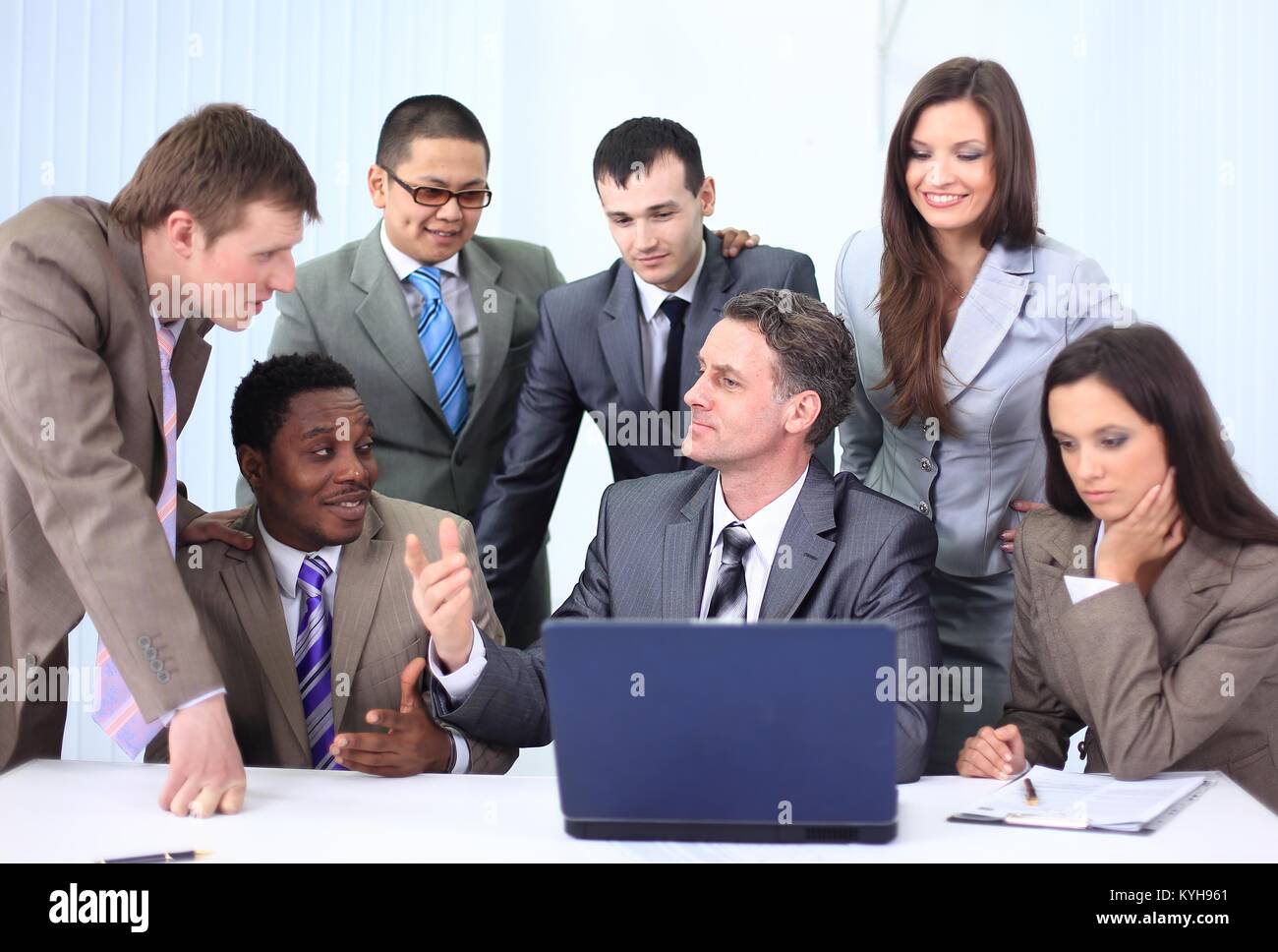 Manager and business team in office Stock Photo - Alamy