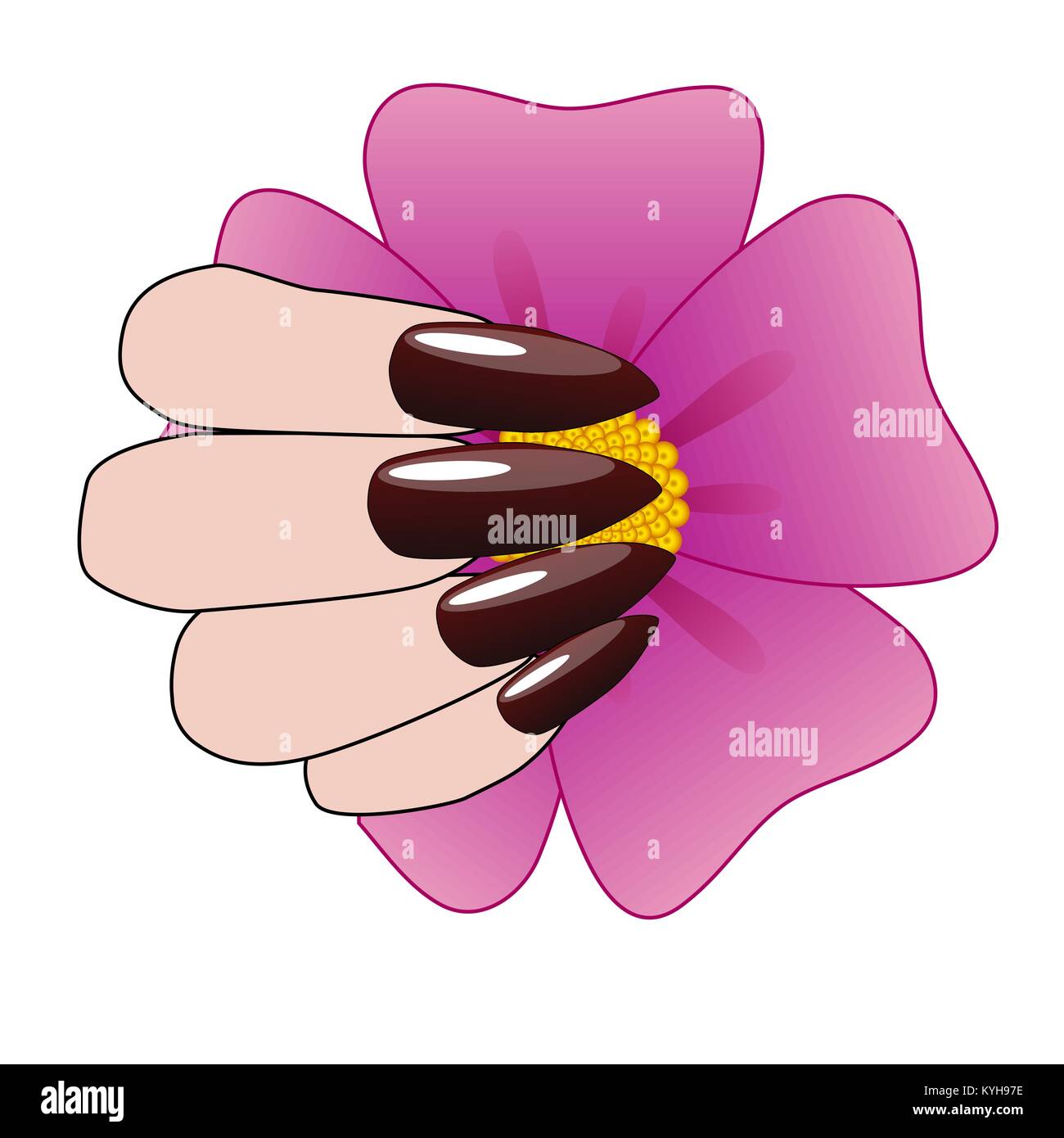 Woman hand nail art Stock Vector Images - Alamy