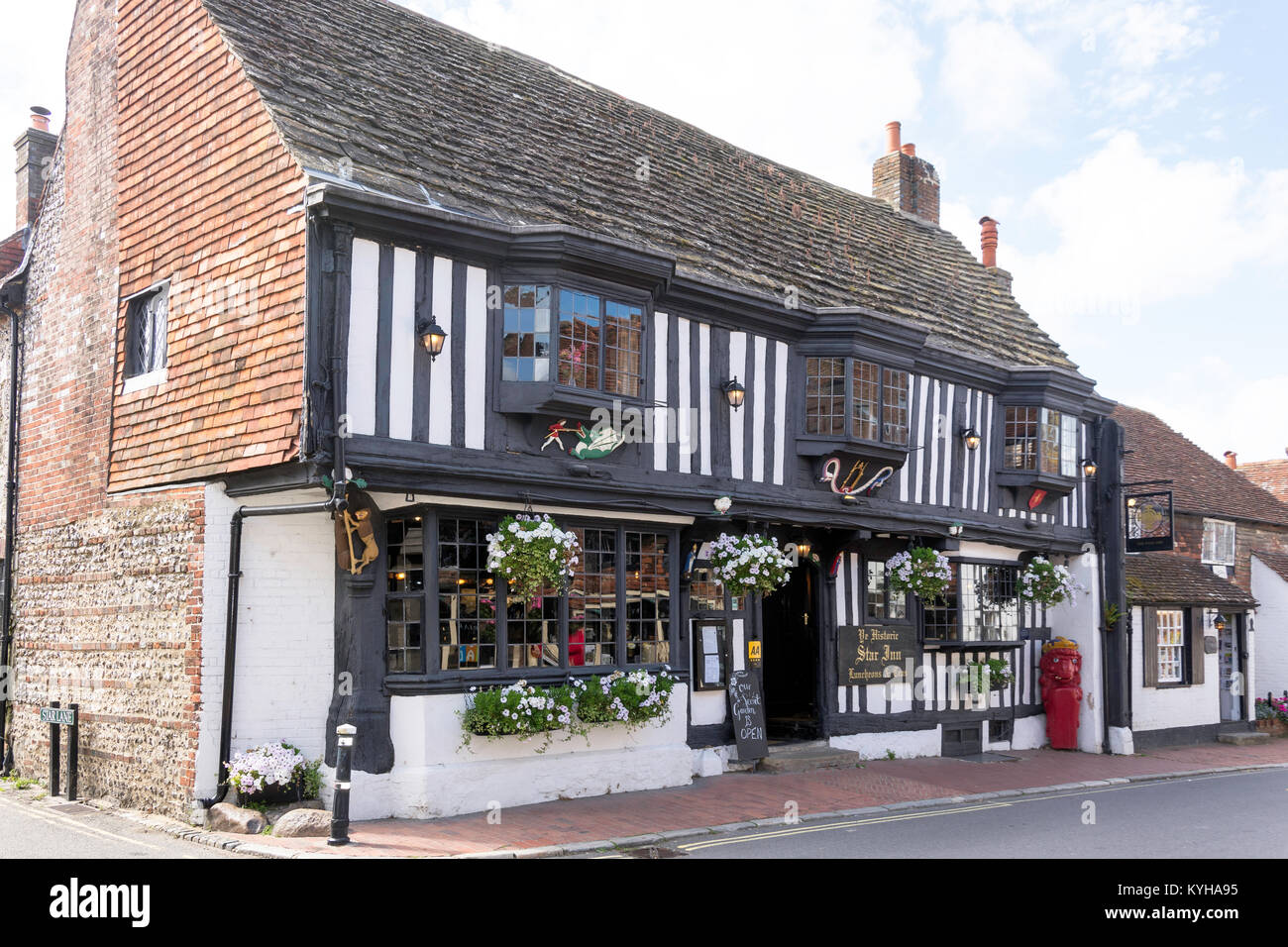 13th century The Star Inn, High Street, Alfriston, East Sussex, England ...