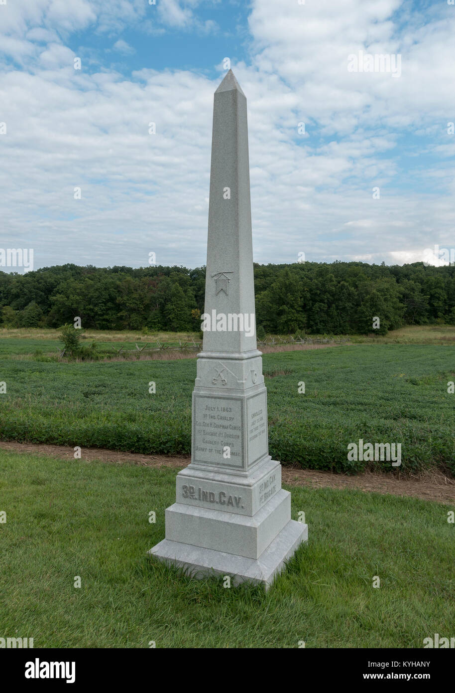 The 3rd Indiana Cavalry Monument, Gettysburg National Military Park ...