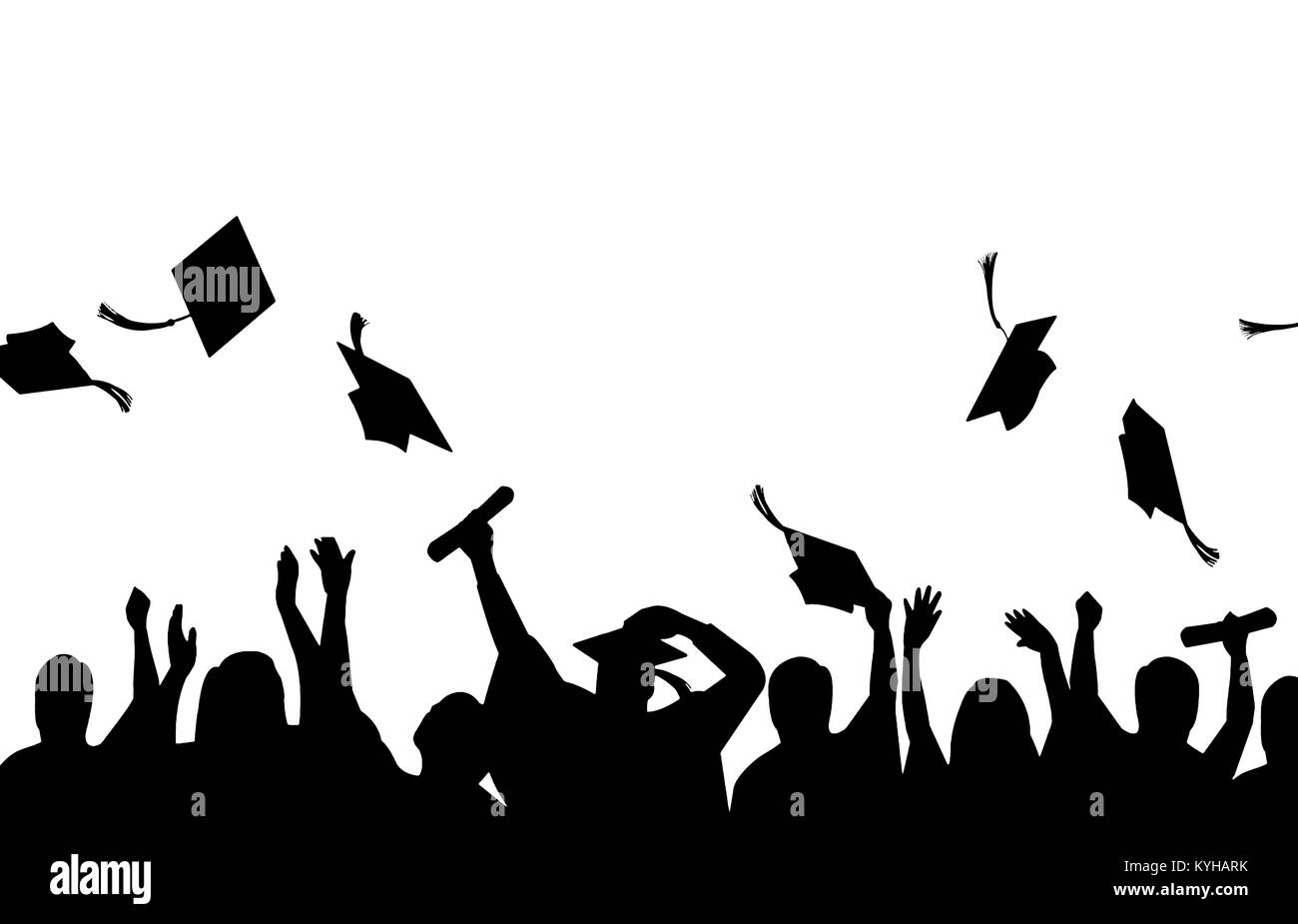 Cap and gown graduates Black and White Stock Photos & Images - Alamy