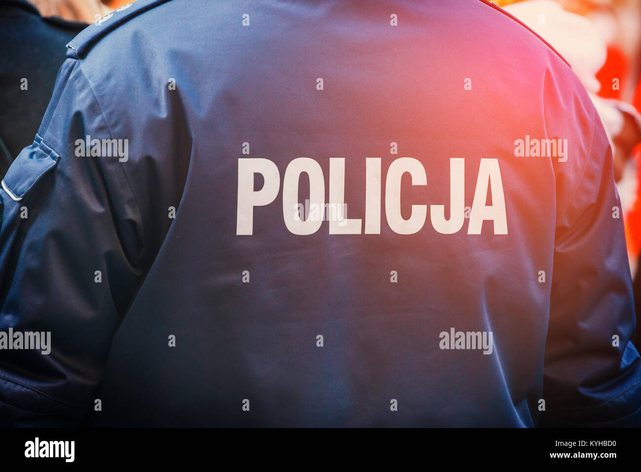 polish police officer, back view, close up Stock Photo - Alamy