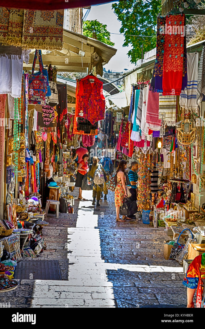 Jerusalem Old City Market Stock Photo - Alamy