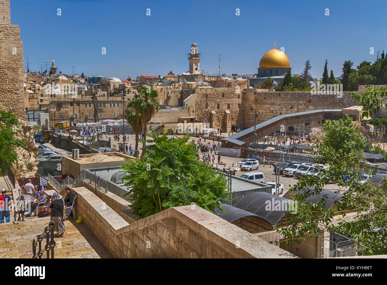 Panoramic view on Western Wall and Dome of the Rock, Jerusalem, Israel ...