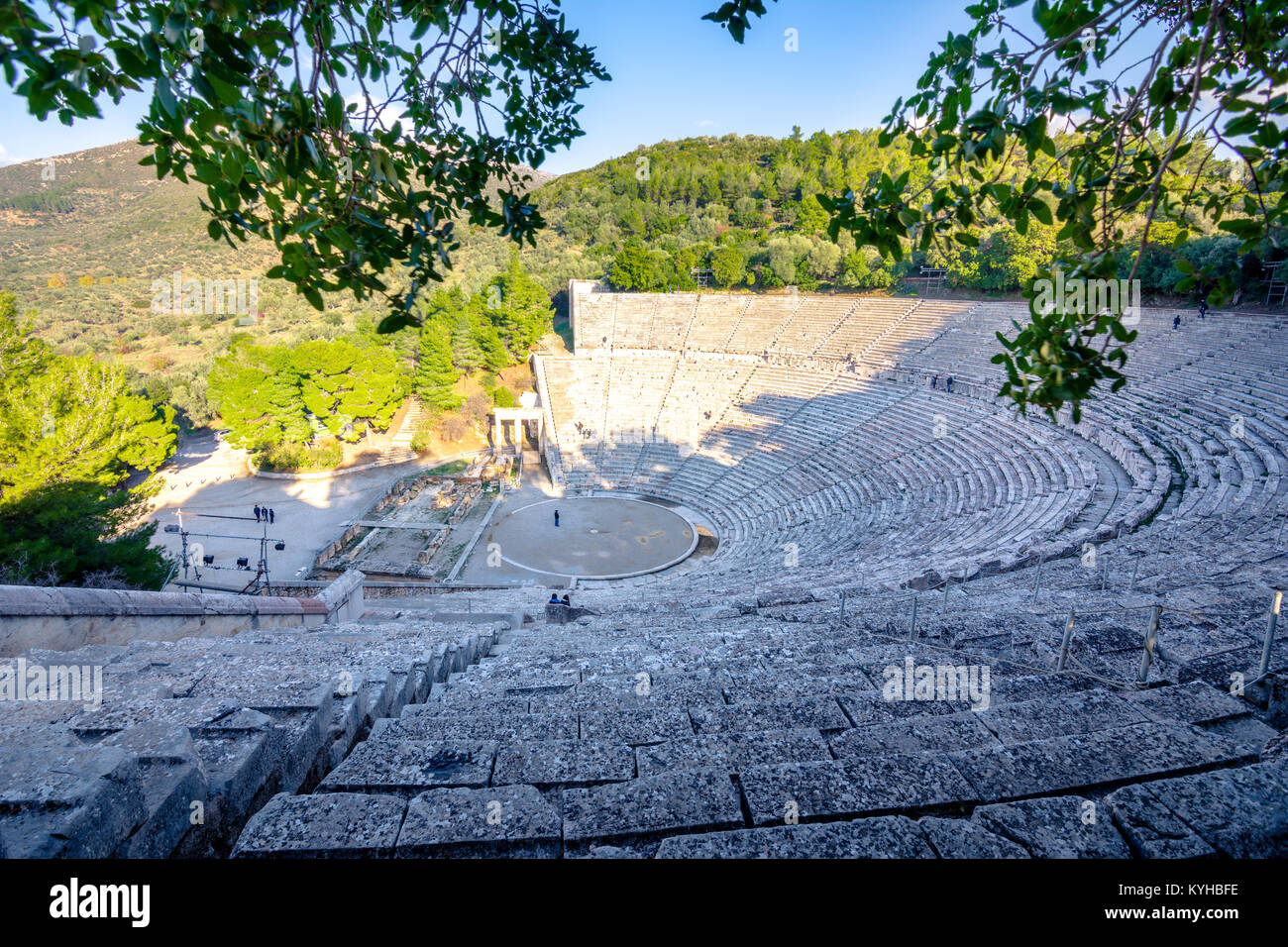The ancient theater of Epidaurus (or "Epidavros"), Argolida prefecture ...