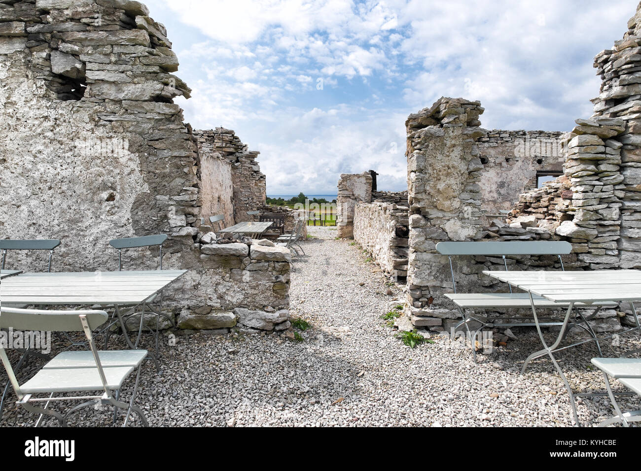 Swedish remote island ruins setting for a restaurant cafe. Location ...