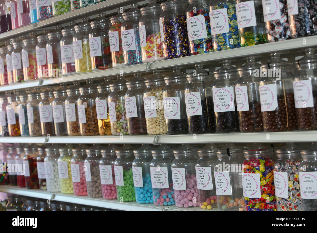 General views of tasty sweets in a traditional sweets shop in the ...