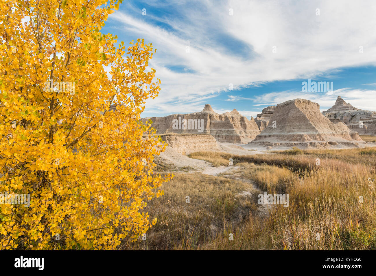 Erosional features, Castle Trailhead, Badlands National Park, South ...