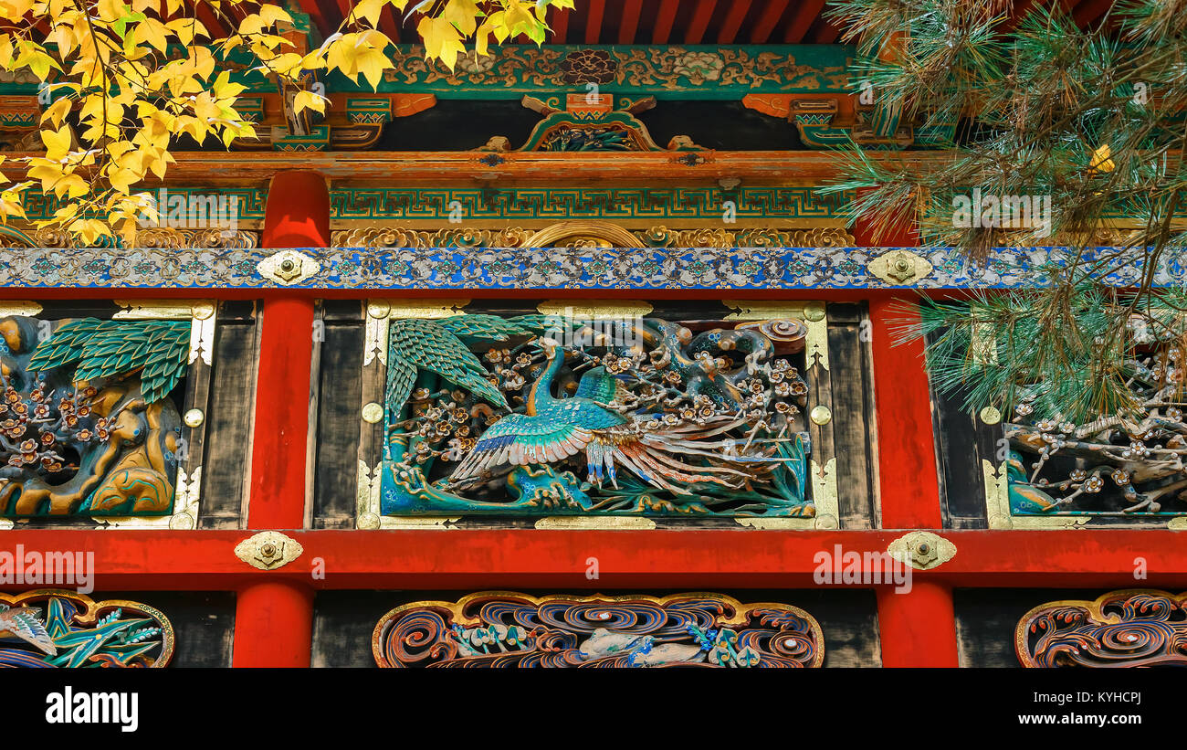 Kairo - The wall of Yomeimon gate at Tosho-gu shrine in Nikko, Tochigi ...