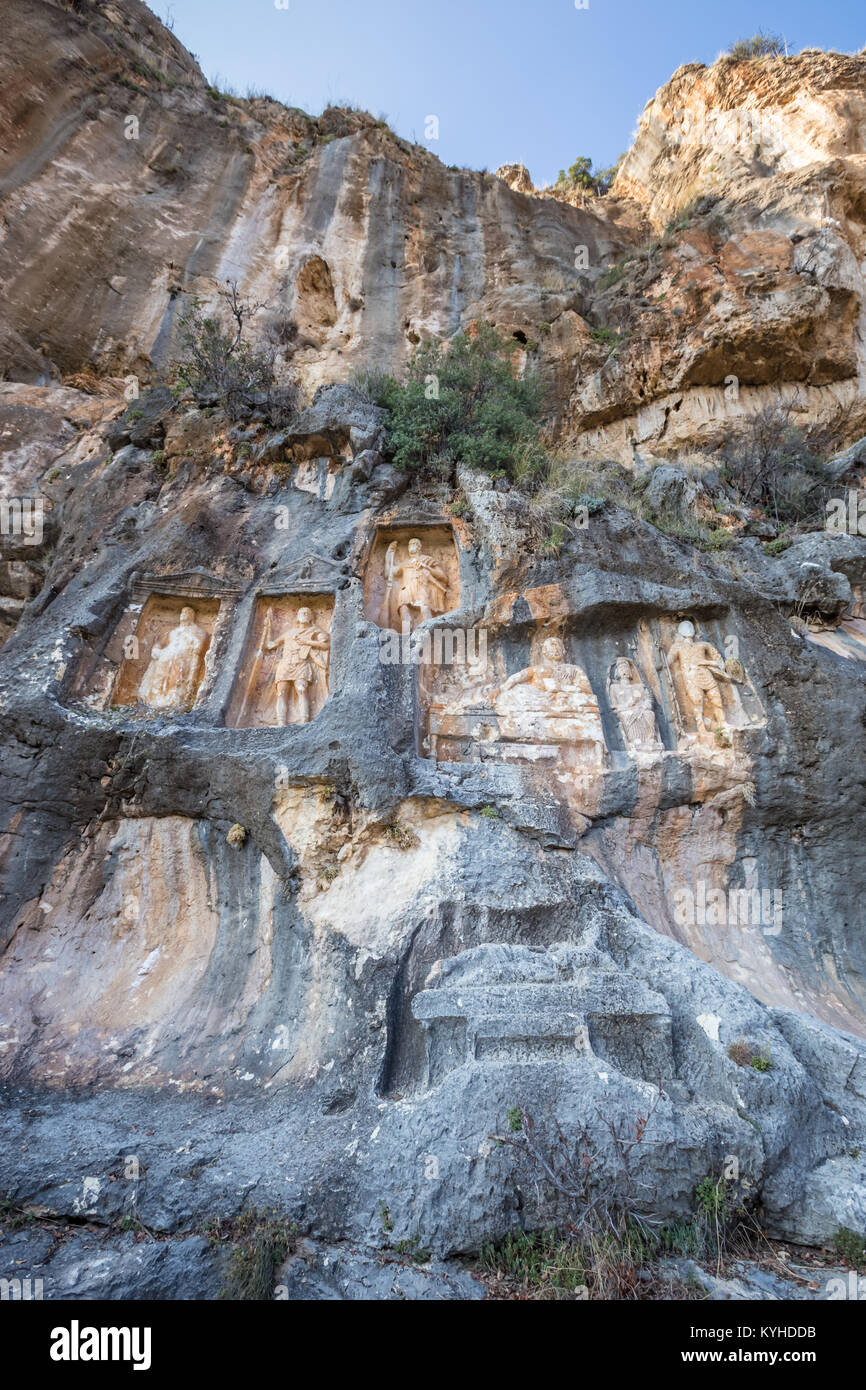 Exterior facade view of Adamkayalar,literally means man-rocks which ...