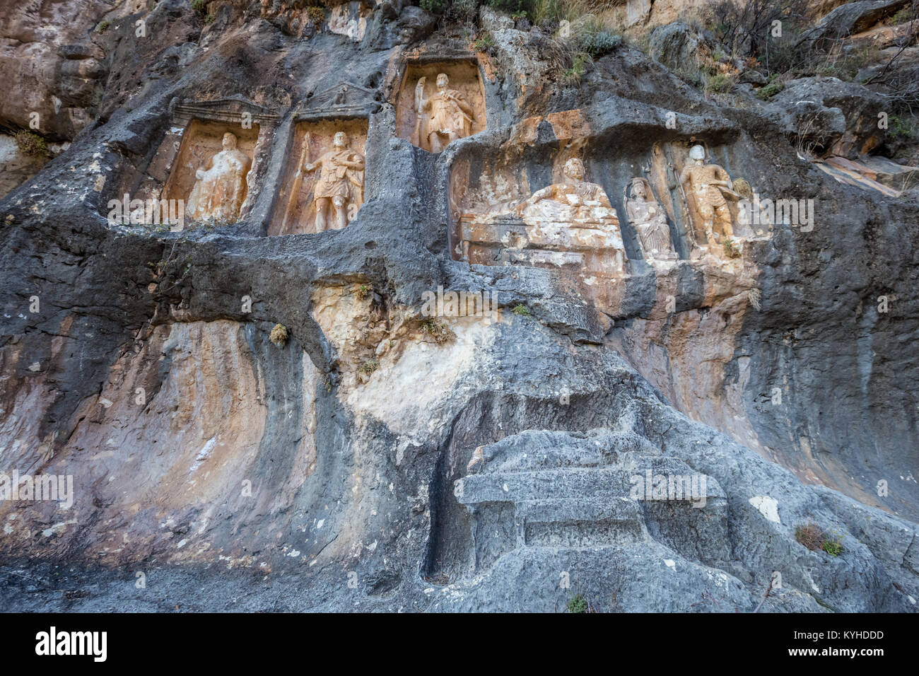 Exterior facade view of Adamkayalar,literally means man-rocks which ...
