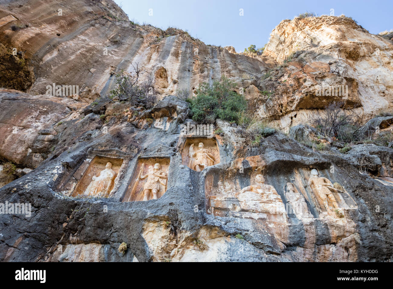 Exterior facade view of Adamkayalar,literally means man-rocks which ...
