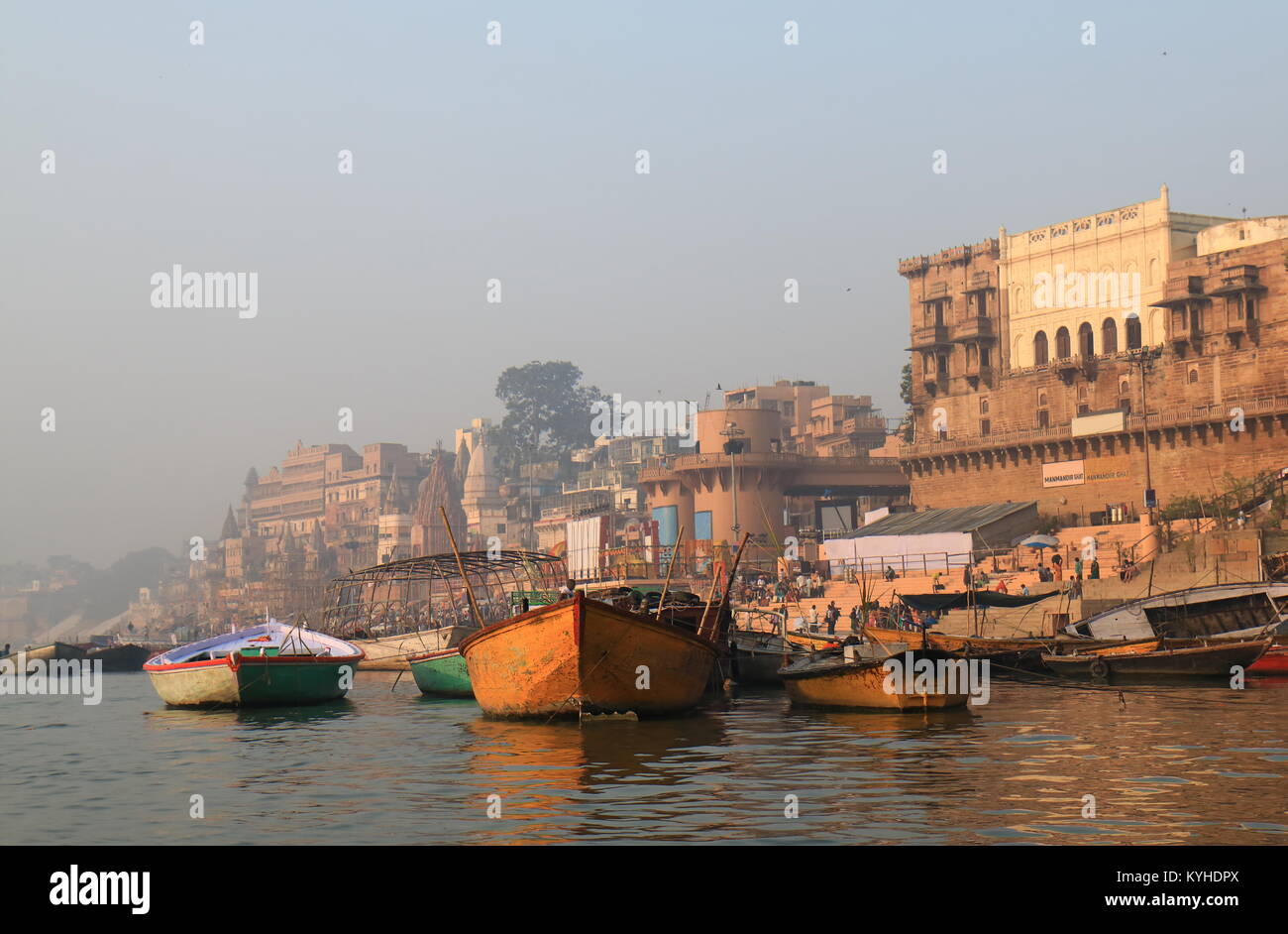 Ganges river ghat Varanasi India Stock Photo - Alamy