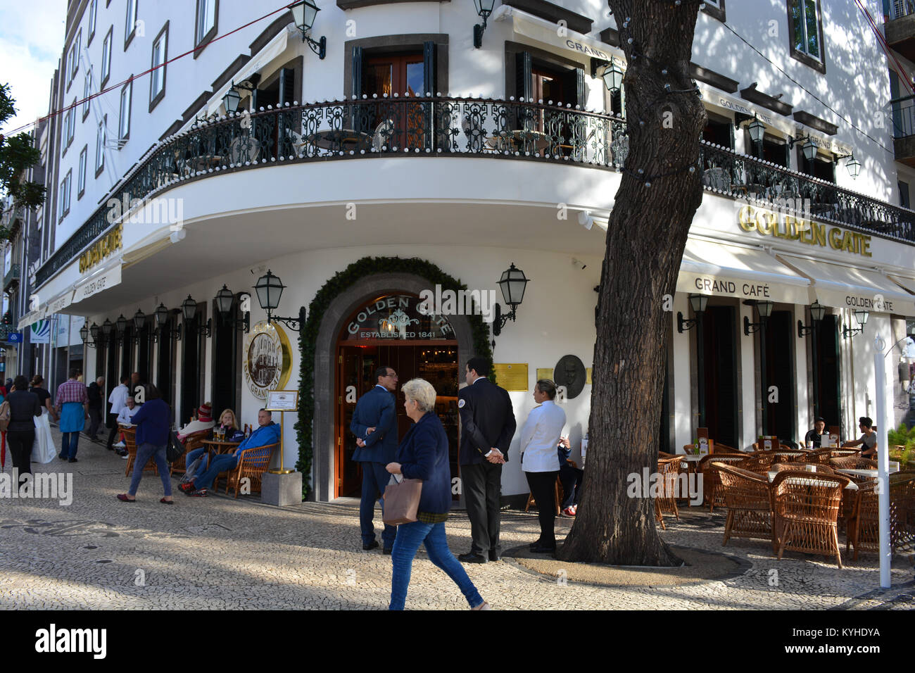 Waiters and staff outside the renovated Golden Gate Grand Cafe on Av ...
