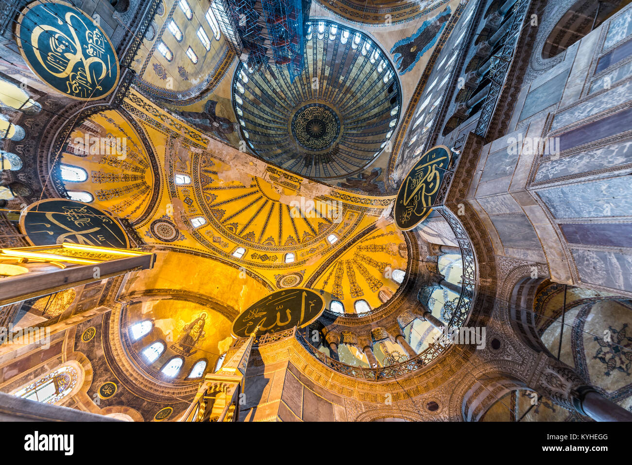 Detailed Ceiling of Hagia Sophia,a Greek Orthodox Christian patriarchal ...