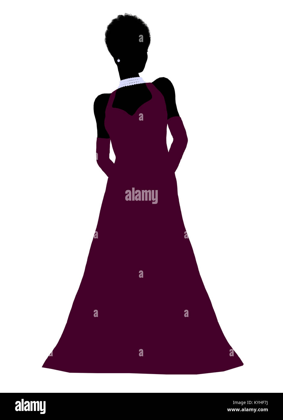 African american cinderella illustration silhouette on a white ...
