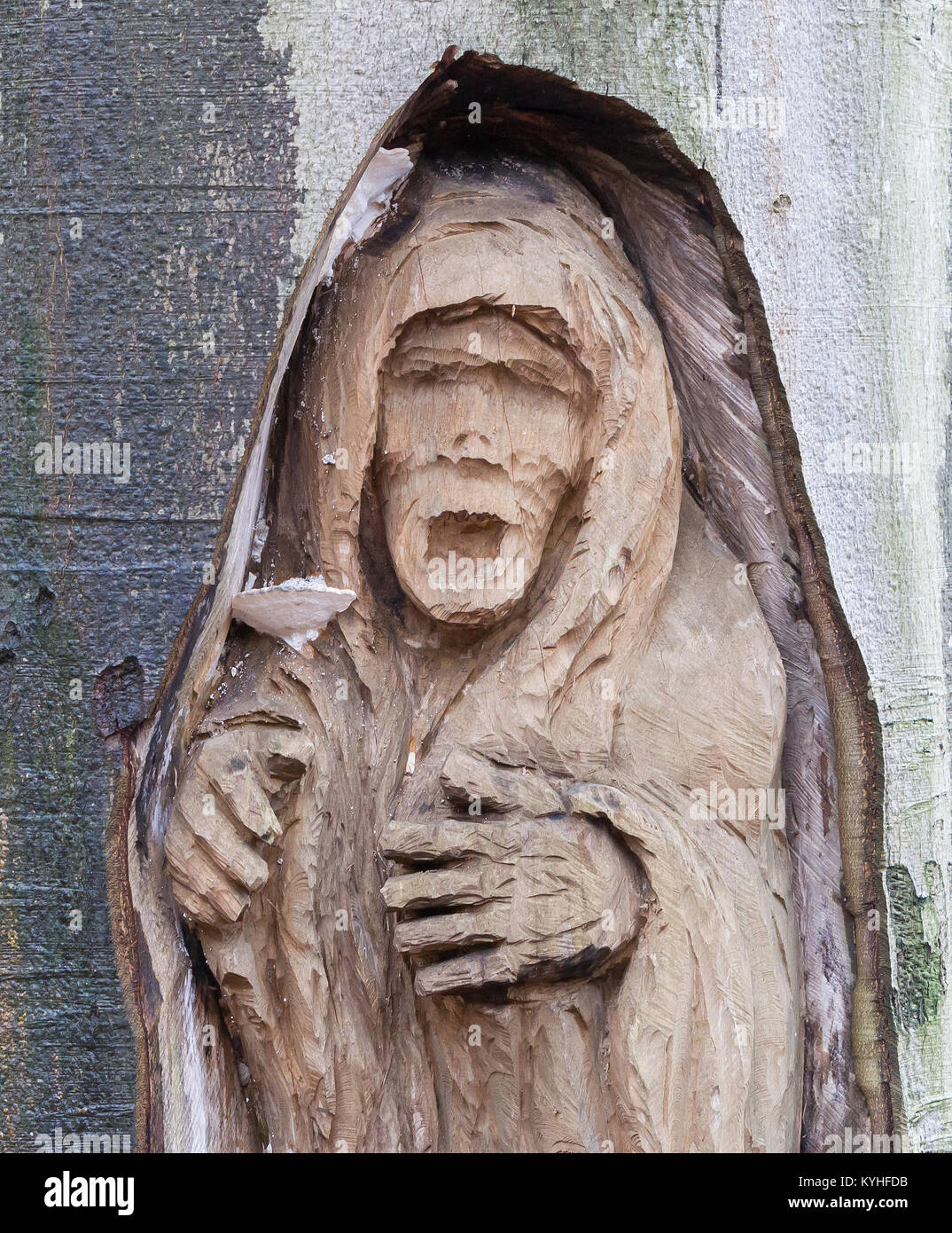 Scary tree carving hi-res stock photography and images - Alamy