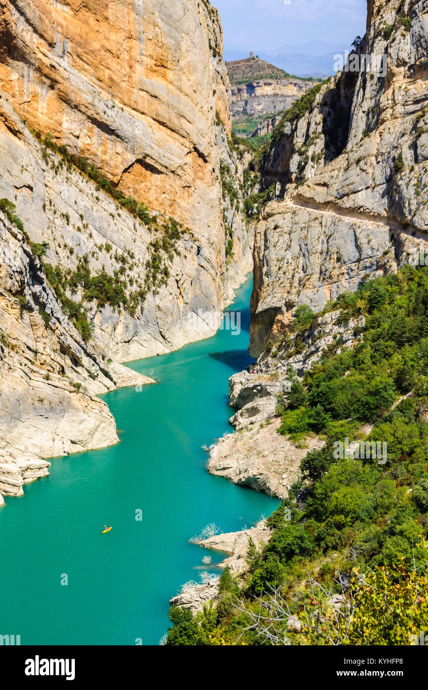 View of the Congost de Mont-rebei gorge in Catalonia, Spain Stock Photo ...