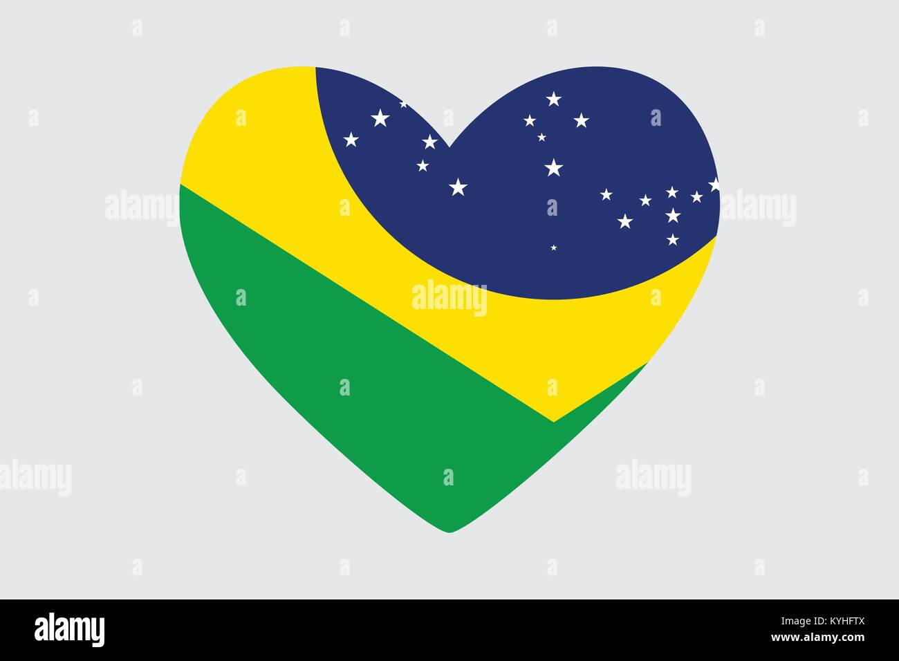 Heart in colors of the Brazil flag, vector Stock Vector Image & Art - Alamy