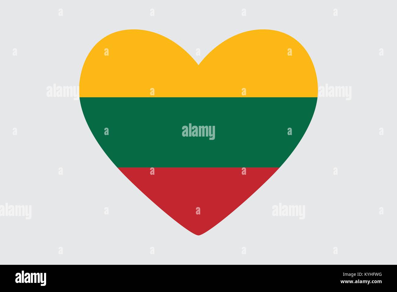Heart in colors of the Lithuania flag, vector Stock Vector Image & Art ...