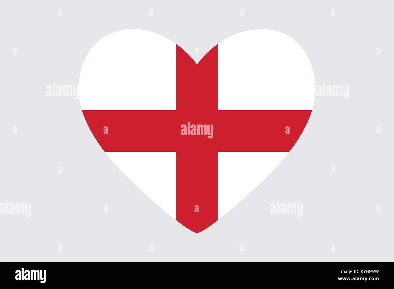 Heart in colors and symbols of the England flag, vector Stock Vector ...