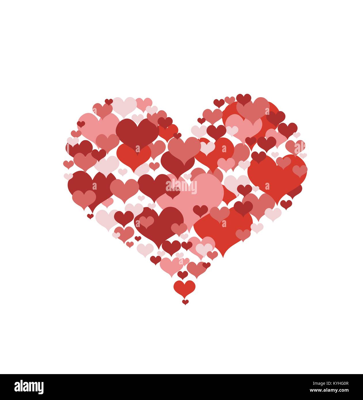 Vector illustration with red love hearts Stock Vector Image & Art - Alamy