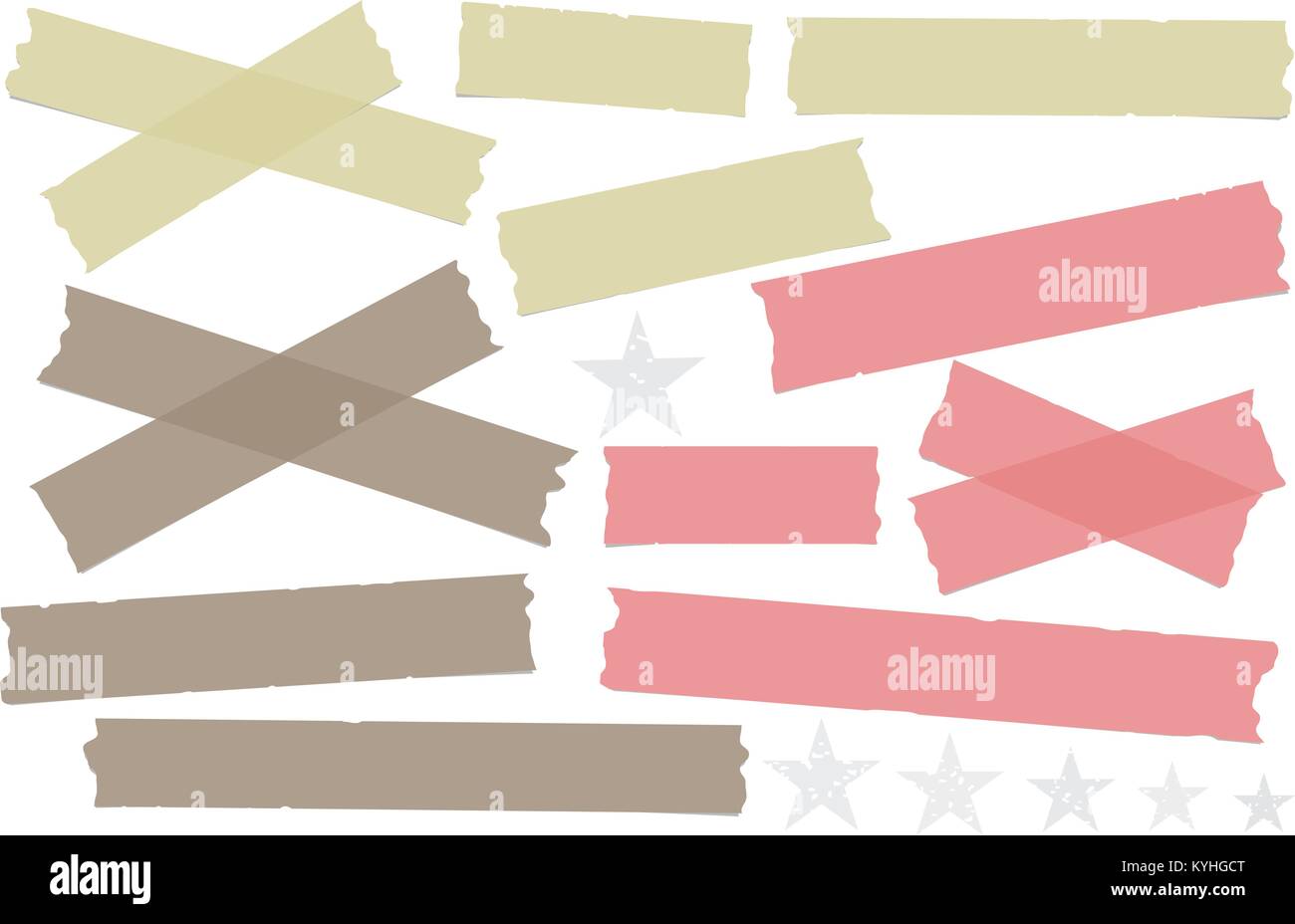 Green, red, brown different size adhesive, sticky, masking, duct tape ...