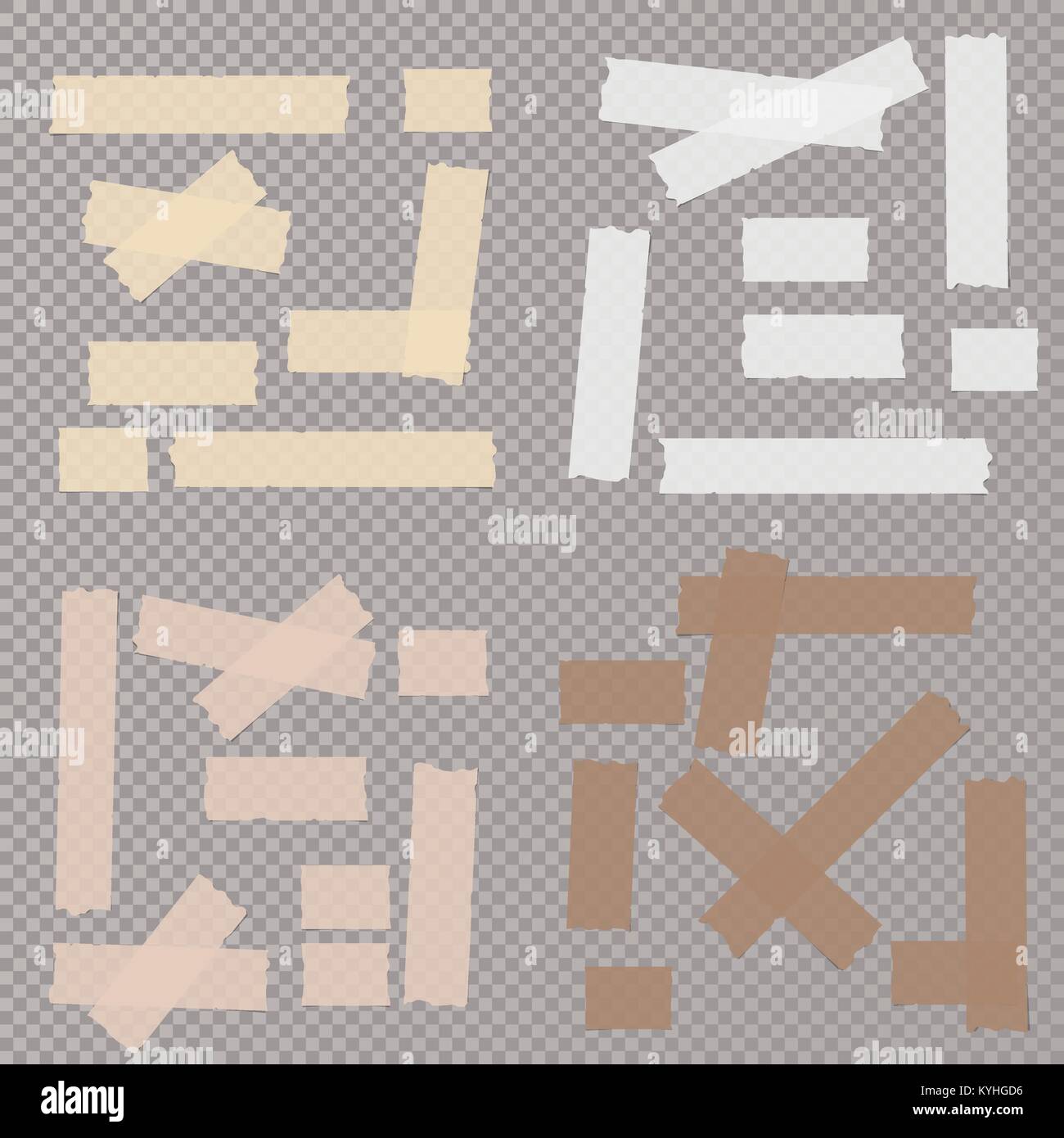 Brown and white different size adhesive, sticky, masking, duct tape ...